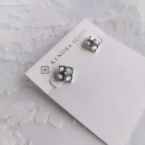 Kendra Scott | Jewelry | Kendra Scott Dira Stone Silver Stud Earrings ...